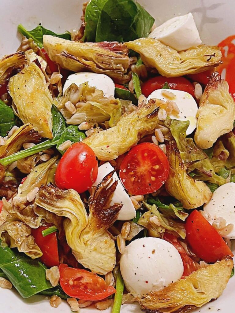 Radicchio, Roasted Artichoke, and Mozzarella Salad - Feasting on Italy